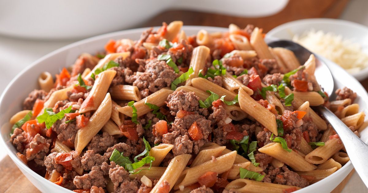 Fresh Tomato, Beef & Penne Pasta | Beef Loving Texans | Beef Loving ...