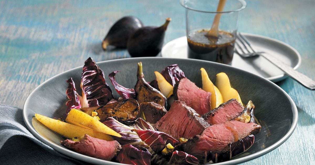 Treviso, Fig & Pear Steak Salad | Beef Loving Texans | Beef Loving ...