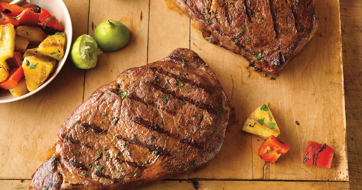 Hawaiian Ribeye Steaks with Grilled Pineapple Salad | Beef Loving ...