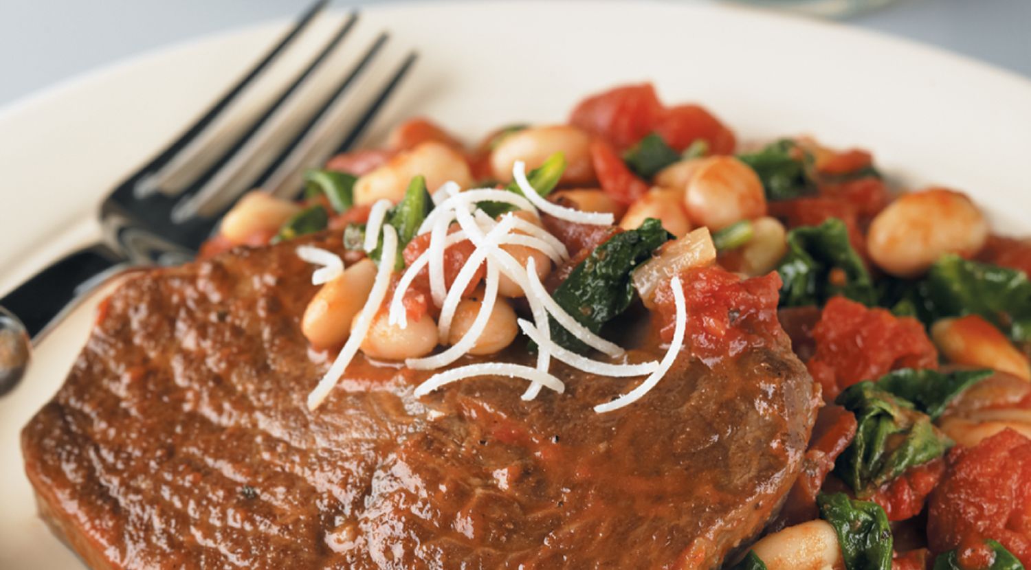 Braised Beef with Tomato-Garlic White Beans | Beef Loving Texans