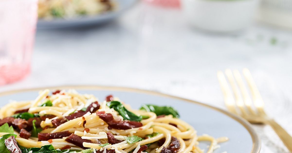 Beef Jerky and Spinach Pasta | Beef Loving Texans | Beef Loving Texans ...