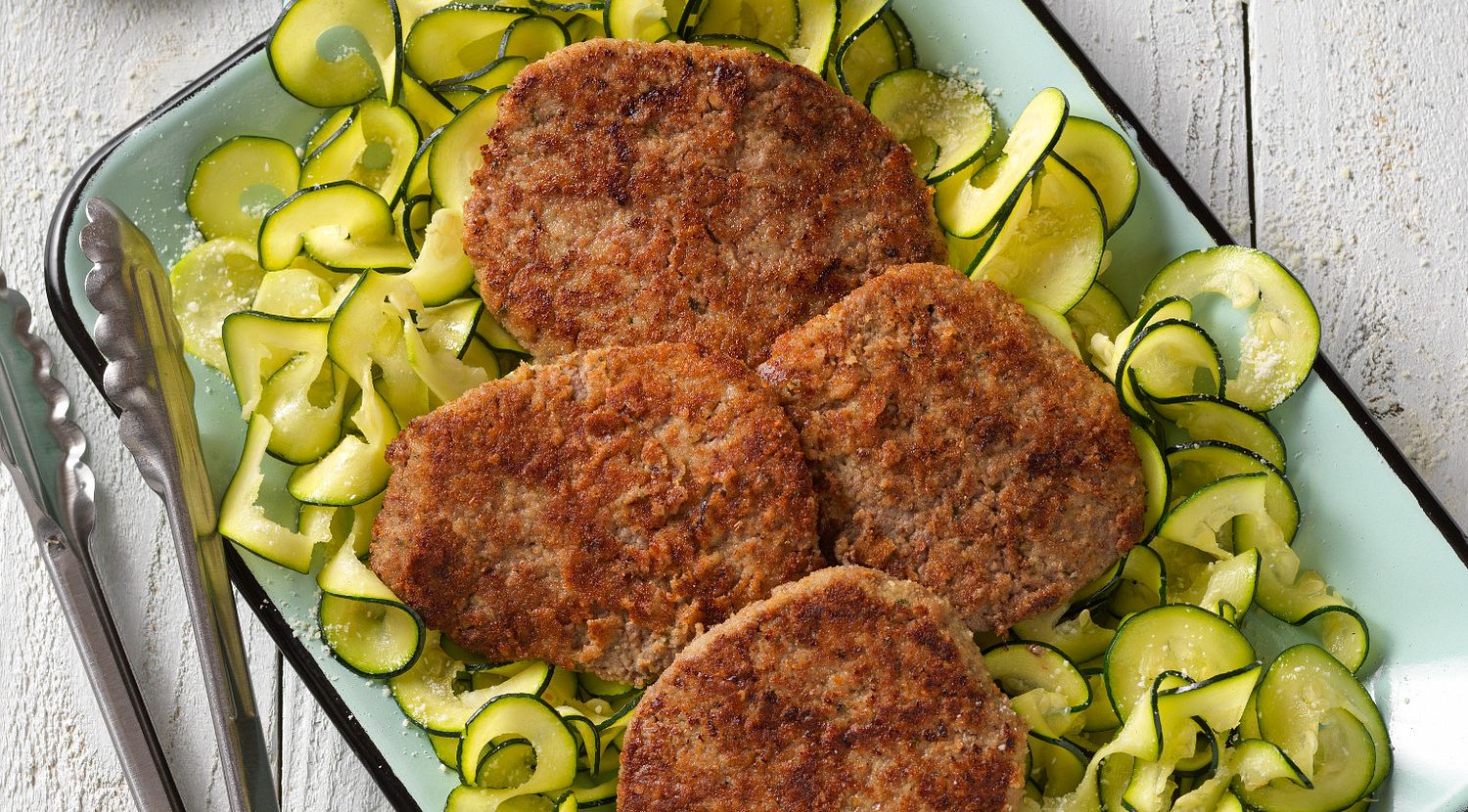 Parmesan-Crusted Cubed Steaks with Zucchini Ribbons | Beef Loving Texans