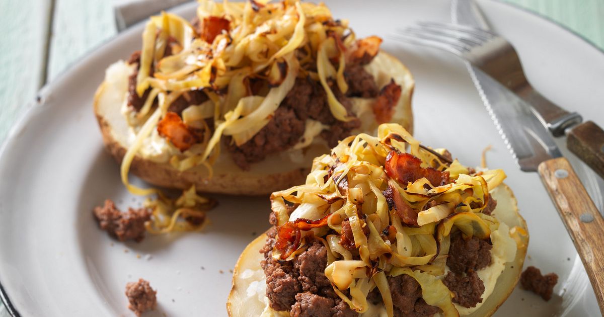 German-Style Beef Sausage Baked Potatoes | Beef Loving Texans | Beef ...