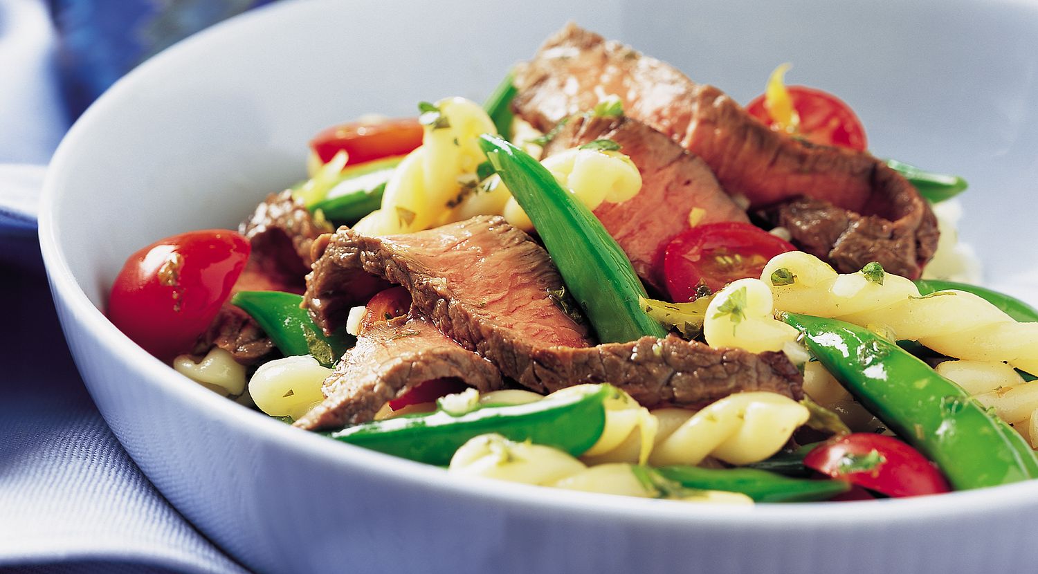 Steak & Sugar Snap Pea Pasta Salad | Beef Loving Texans