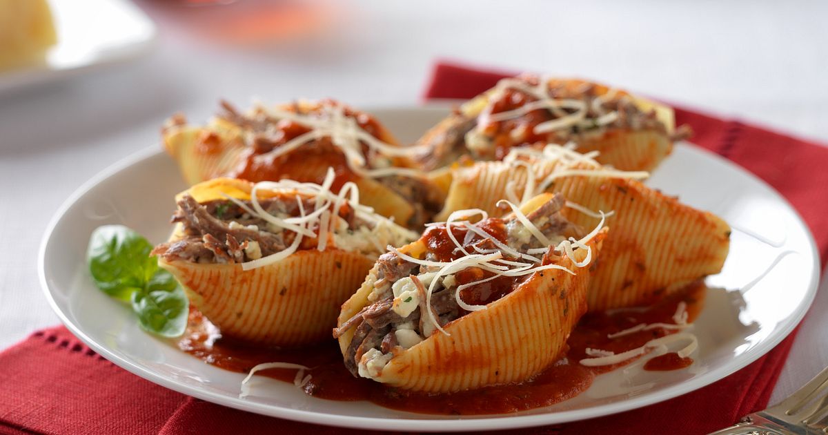 Beefy Italian Stuffed Shells | Beef Loving Texans | Beef Loving Texans ...