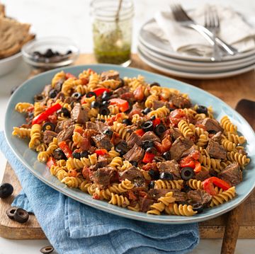 Tuscan Beef & Pesto Pasta
