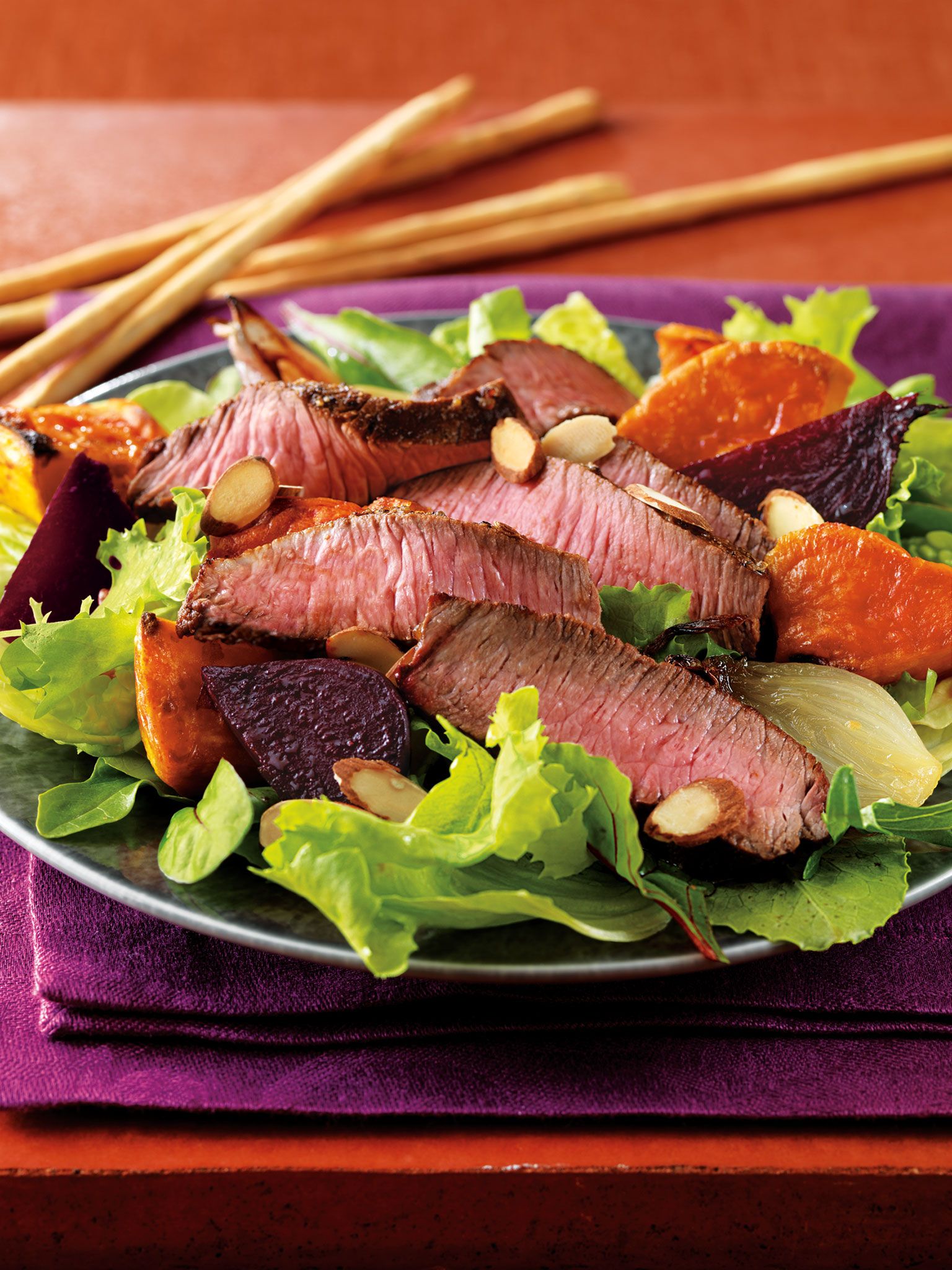 Cumin-Rubbed Steak and Roasted Root Vegetable Salad | Beef Loving Texans