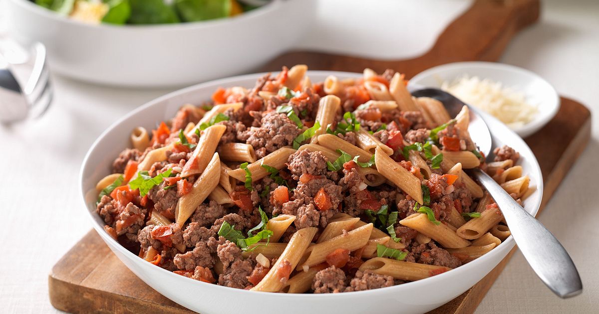 Fresh Tomato, Beef & Penne Pasta | Beef Loving Texans | Beef Loving ...