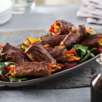 Balsamic-Glazed Skirt Steak Beef Rolls