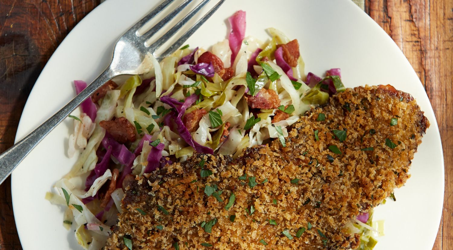 Bavarian Beef Schnitzel with Warm Tangy Slaw | Beef Loving Texans