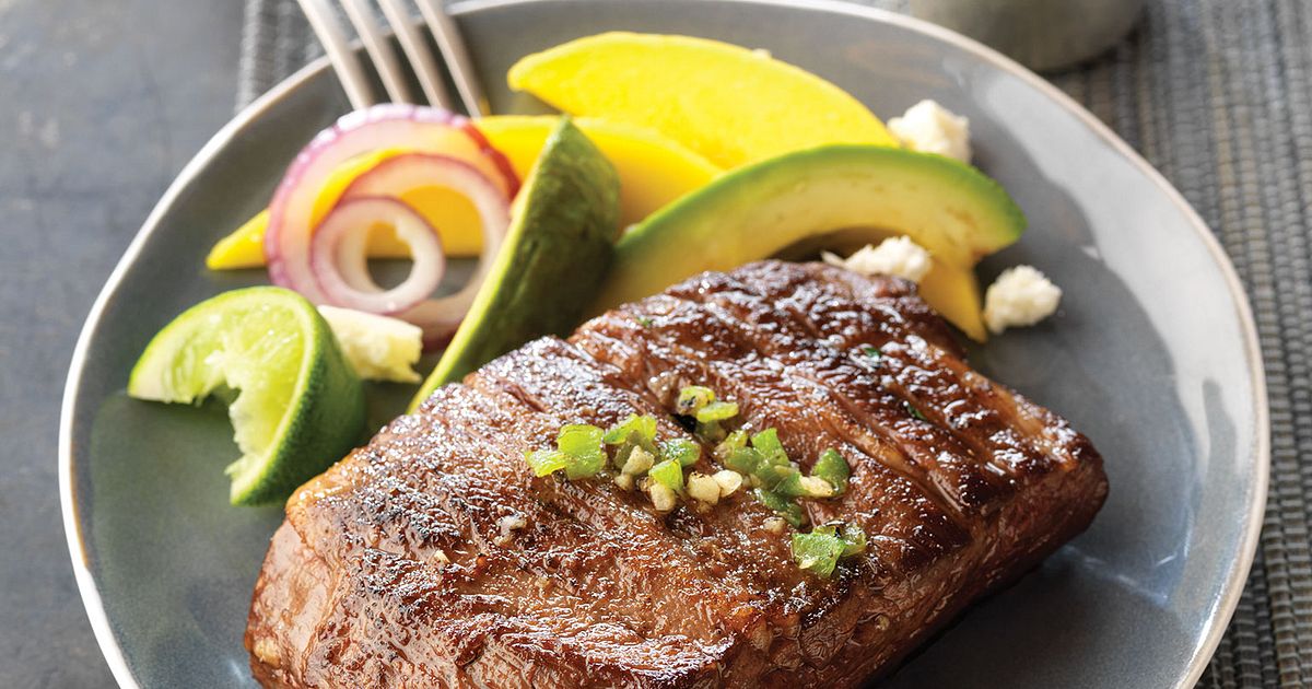 Spicy Grilled Ribeye Cap with Avocado-Mango Salad | Beef Loving Texans ...