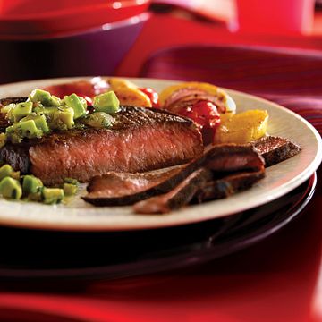 Cumin-Rubbed Steaks with Avocado Salsa Verde