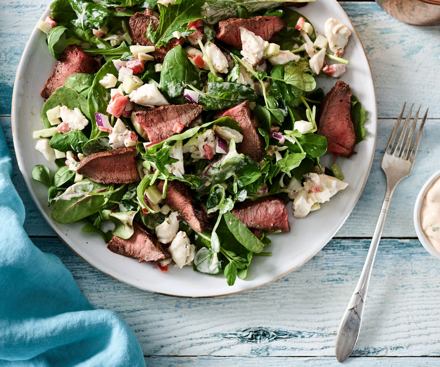 Beef Flat Iron Steak Salad with Remoulade Sauce | Beef Loving Texans ...