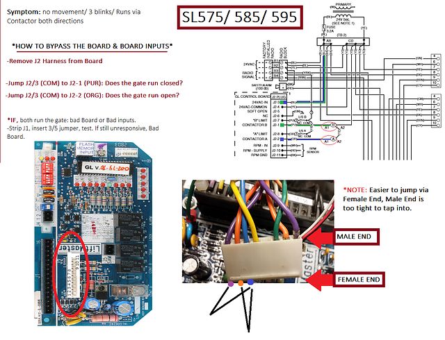 SL575 SL585 SL595 - How to jump J2 harness to bypass GL board ...