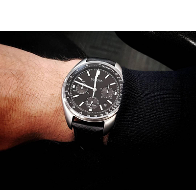 Bulova Lunar Pilot Men's Special Edition Black Dial Steel Watch | Bulova