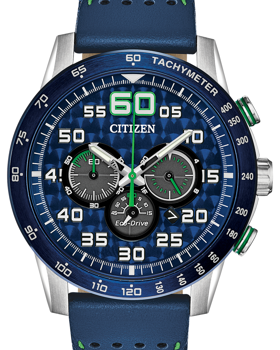 Citizen Primo Chronograph Eco-Drive Blue Ion Plated Watch | Citizen