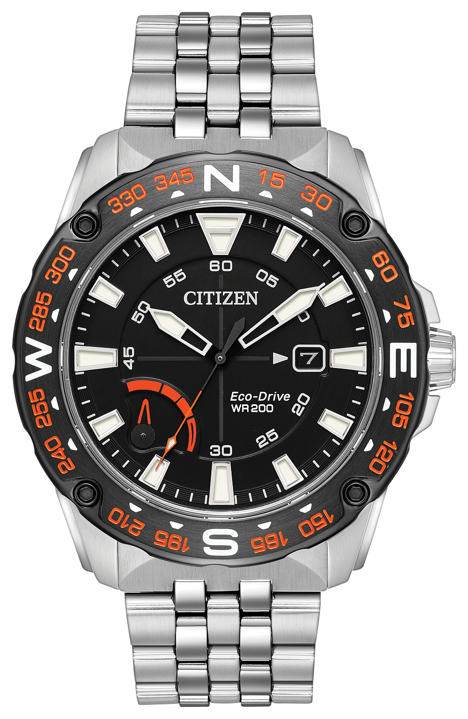 PRT- Men's Eco-Drive AW7048-51E Orange Accent Dial Watch | Citizen