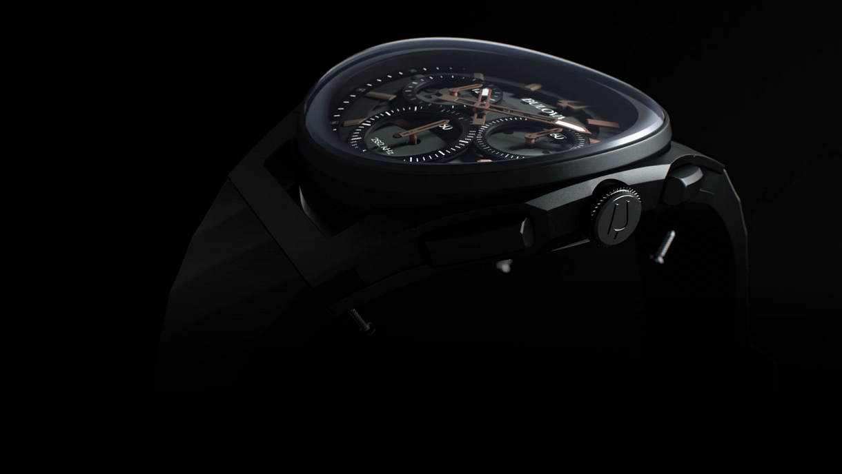 Bulova CURV Men's Rose Gold Black Dial Classic Watch | Bulova