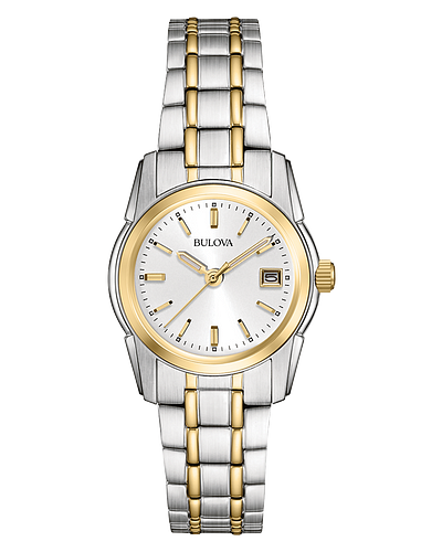 Bulova Classic Women's Gold Two-Tone Silver Dial Classic Watch | Bulova