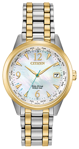 Citizen World Time Ladies Eco-Drive Rose Gold White Dial Watch | Citizen