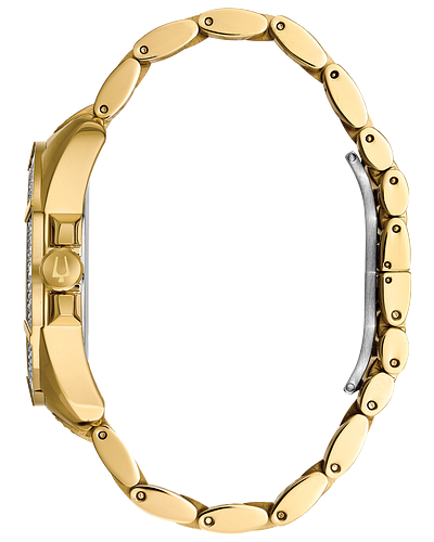 Bulova Octava Men's Gold Blue Dial Swarovski Crystal Watch | Bulova