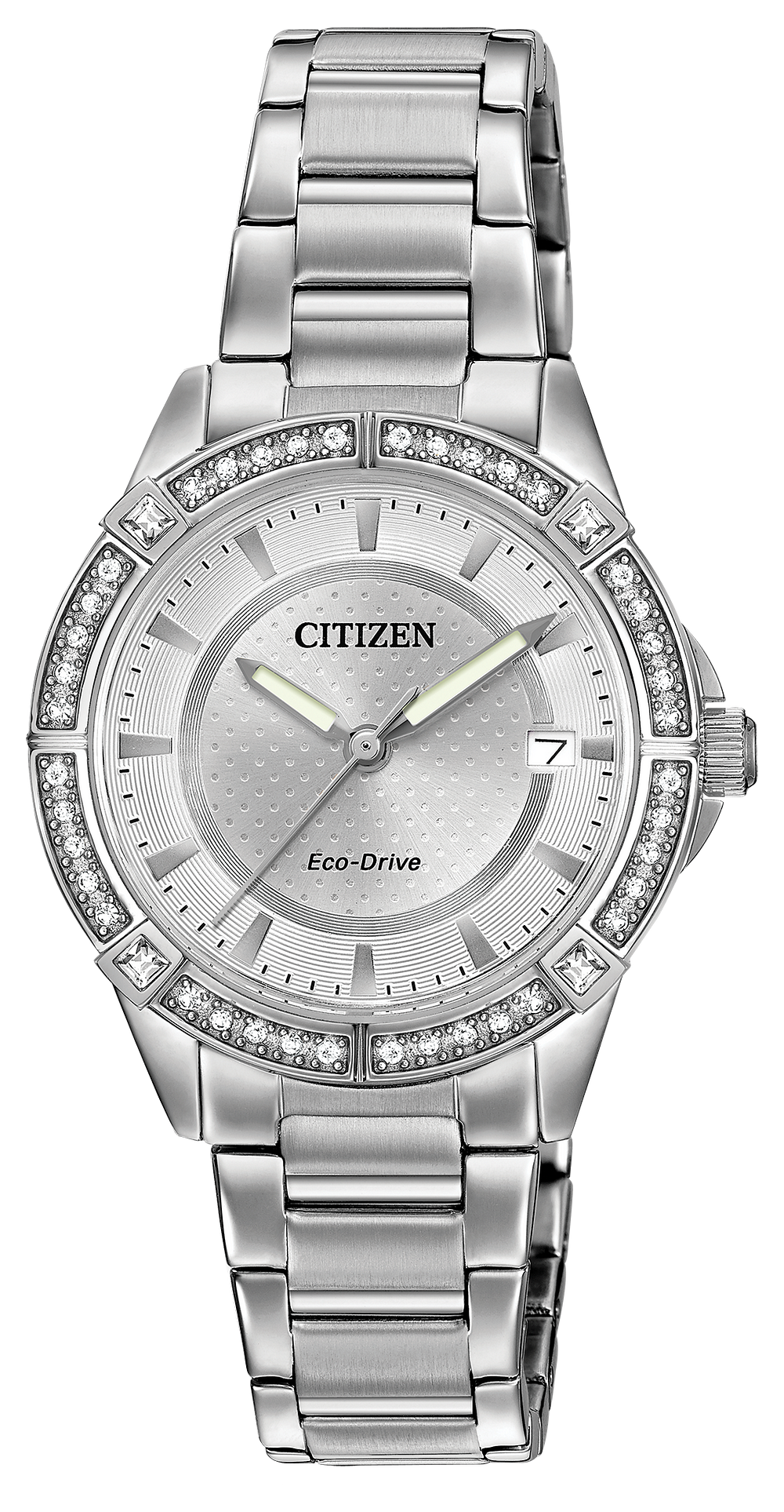 POV Ladies Eco Drive Stainless Steel Crystal Watch Citizen POV Ladies Eco Drive Stainless Steel Crystal Watch Citizen