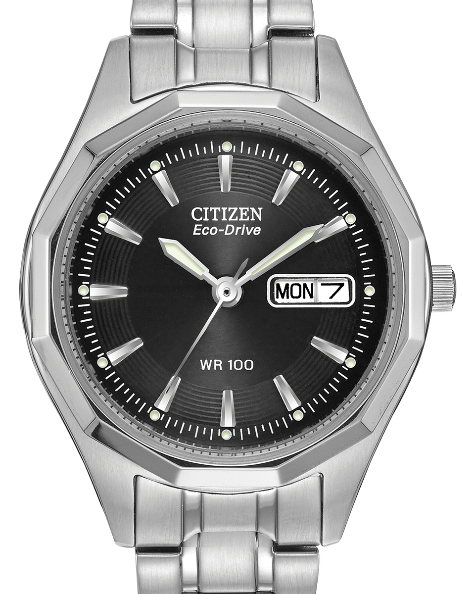 Citizen Corso Eco-Drive Black Dial Stainless Steel Watch | Citizen