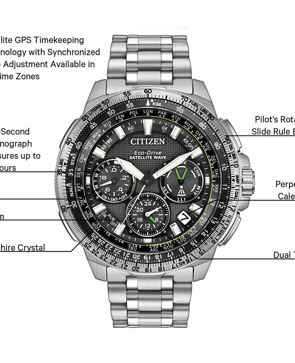 Promaster Navihawk - Men's GPS CC9030-51E Timezone Watch | Citizen