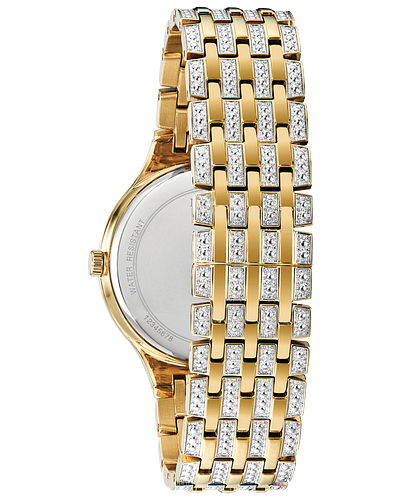 Bulova Phantom Silver Gold Swarovski Crystal Watch | Bulova