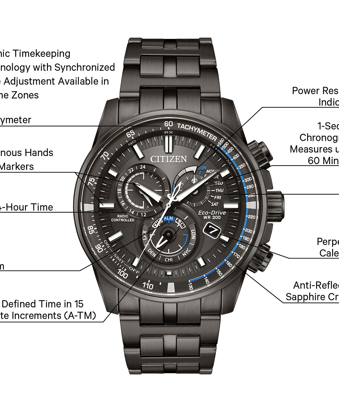 PCAT - Men's Eco-Drive AT4127-52H Charcoal Grey Atomic Watch | Citizen