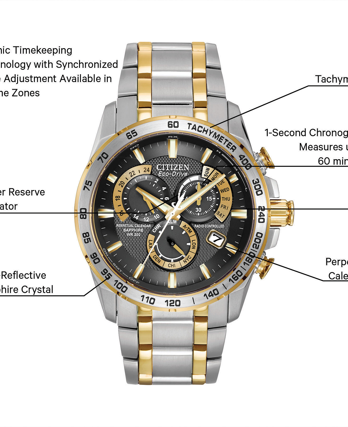 PCAT - Men's Eco-Drive AT4004-52E 5 Timezone Atomic Watch | Citizen