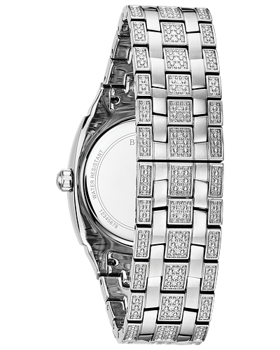 Bulova Phantom Silver Crystal White Dial Watch | Bulova