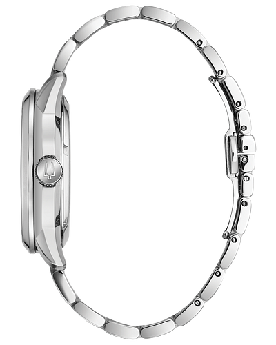 Bulova Sutton Men's Silver Black Dial Stainless Steel Watch | Bulova