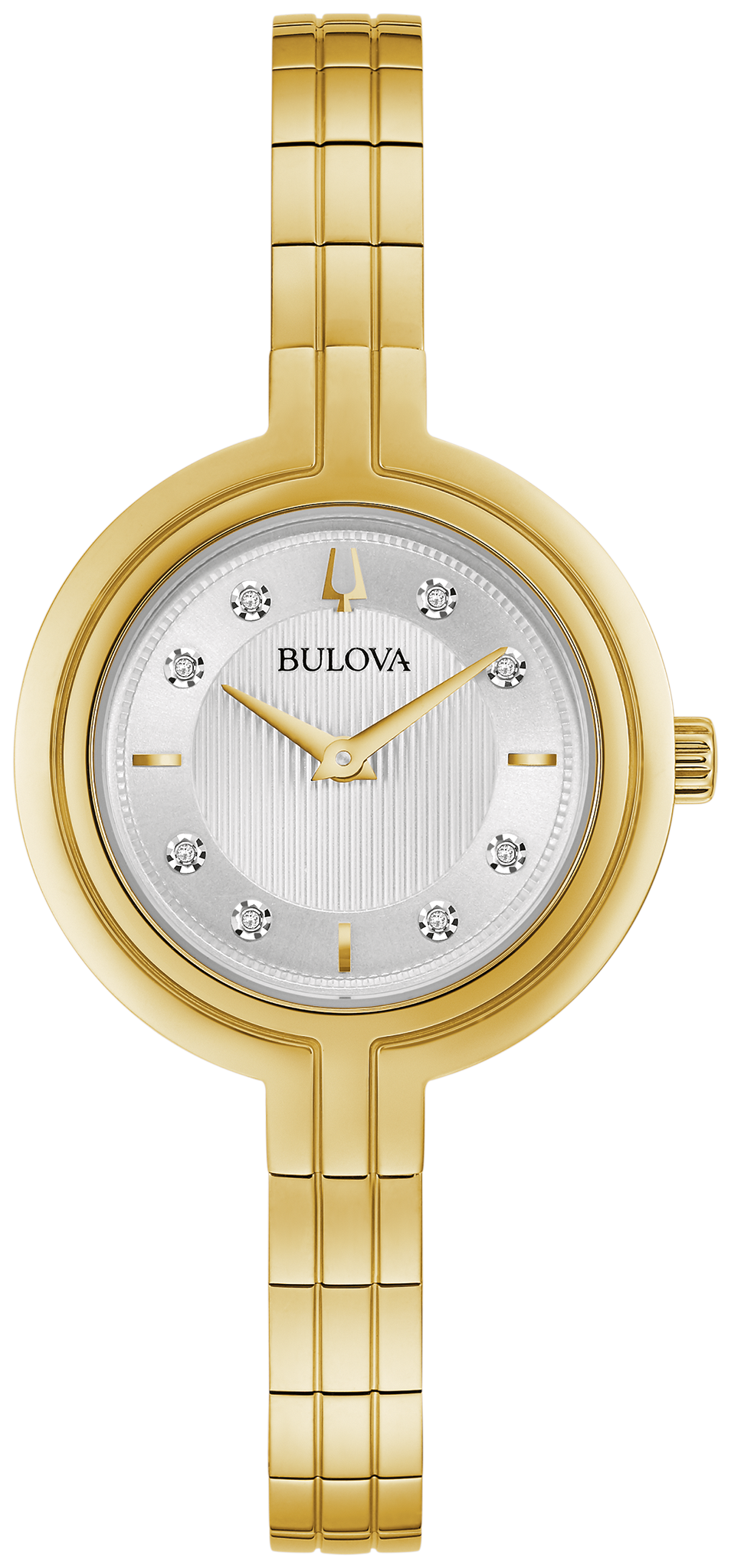 Bulova Rhapsody Women's Gold White Dial Diamond Watch | Bulova