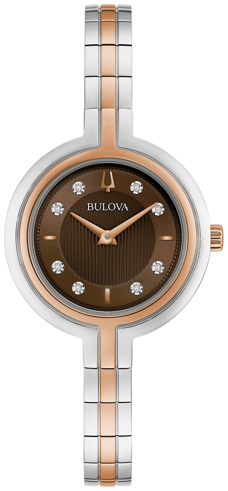 Bulova Rhapsody Women's Brown Dial Diamond Stainless Steel Watch | Bulova