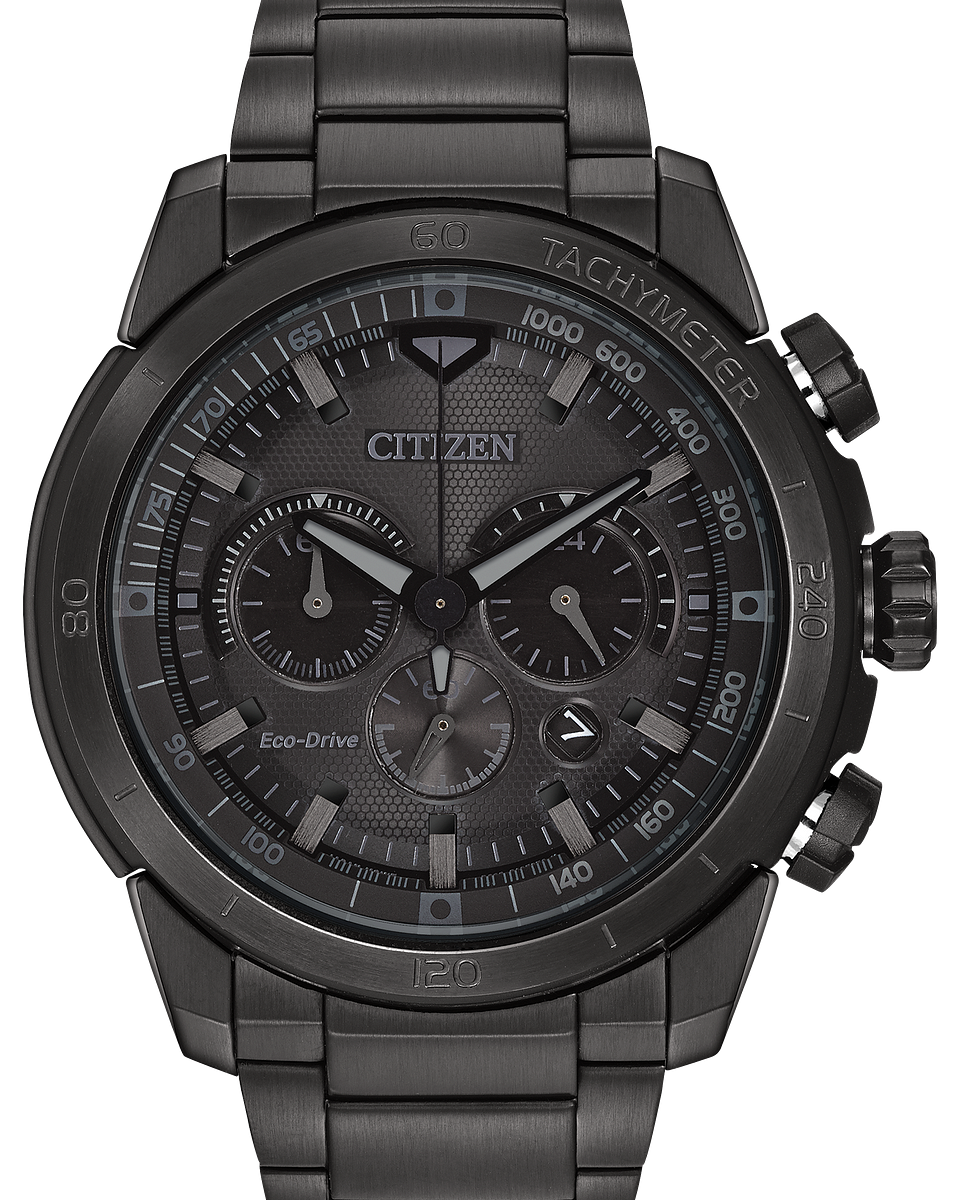 Ecosphere - Men's Eco-Drive Black Stainless Steel Watch | Citizen