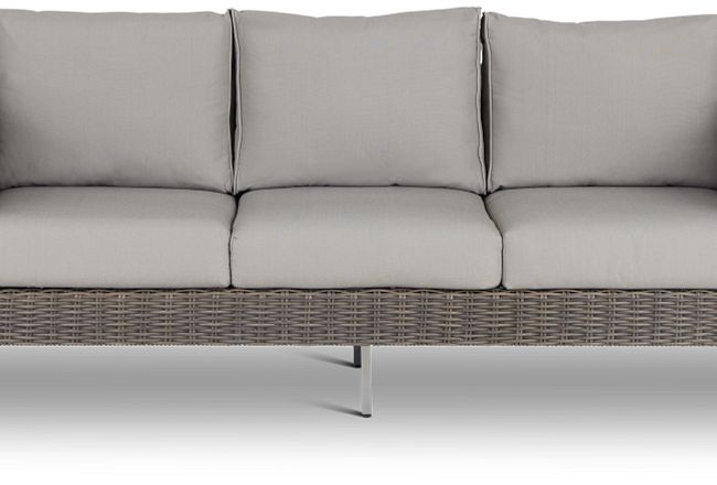 Tulum Gray Woven Sofa W/ 3 Cushion