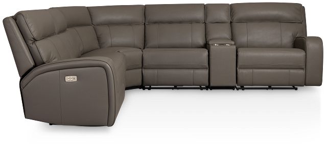 Rhett Gray Micro Small Two-arm Power Reclining Sectional