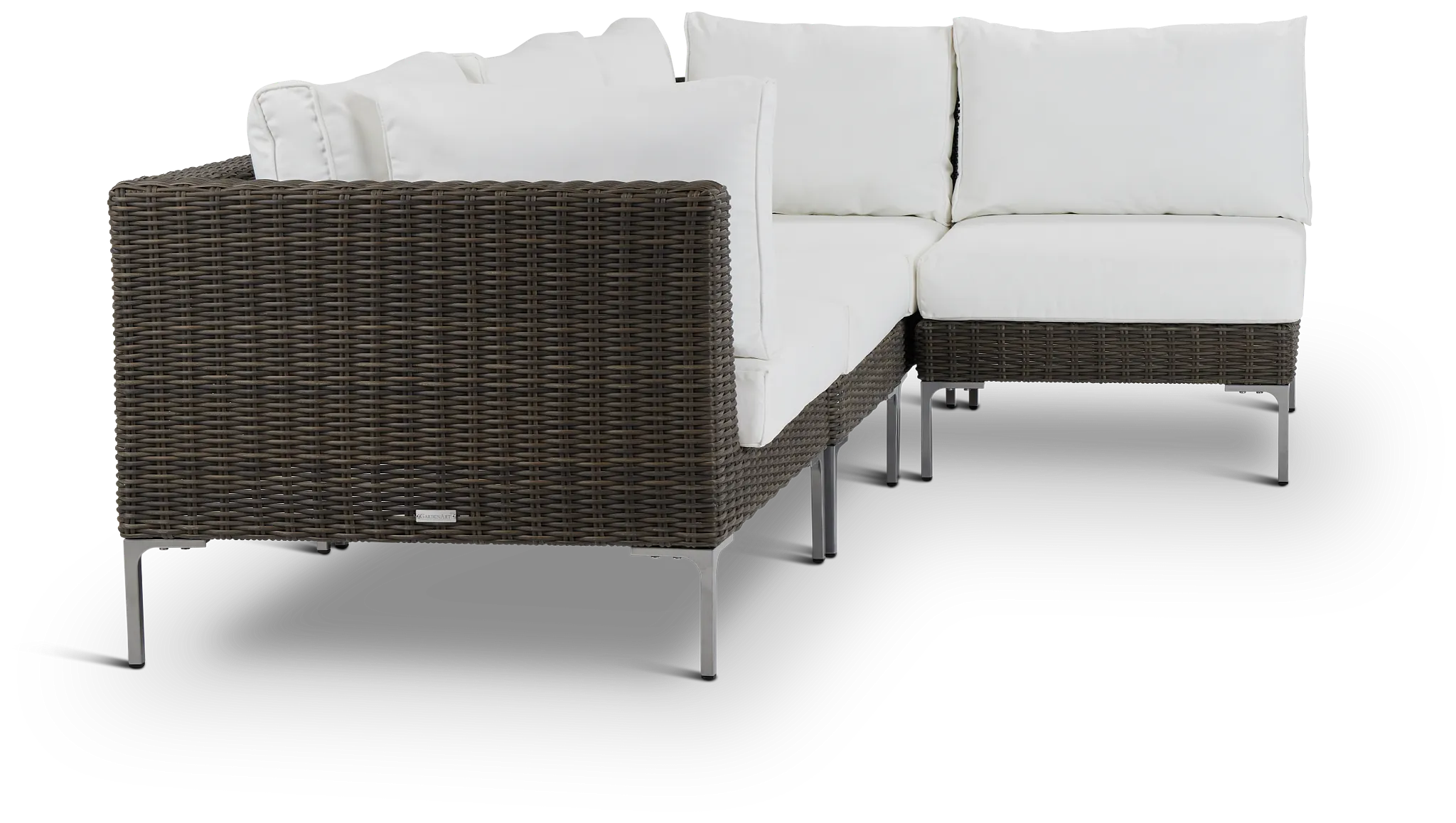 Tulum White Woven 4-piece Modular Sectional