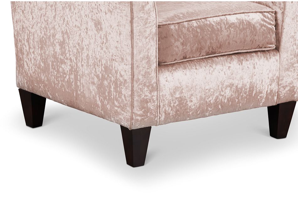 Ethereal Light Pink Velvet Accent Chair