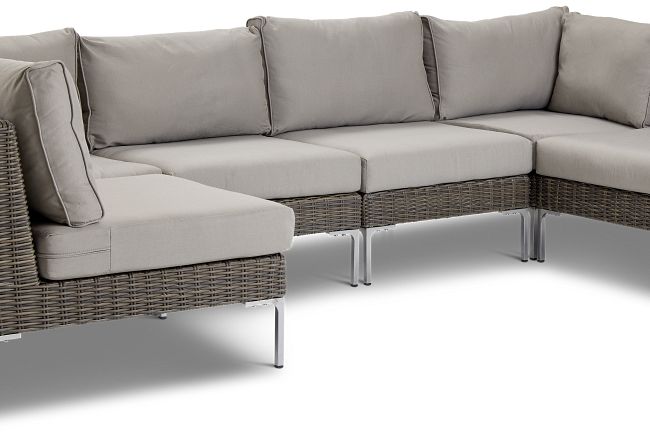 Tulum Gray Woven 6-piece Modular Sectional