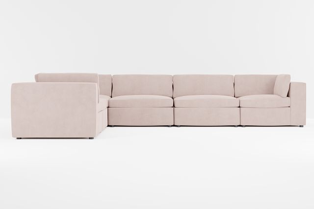 Destin Peyton Light Pink Fabric 6-piece Modular Sectional