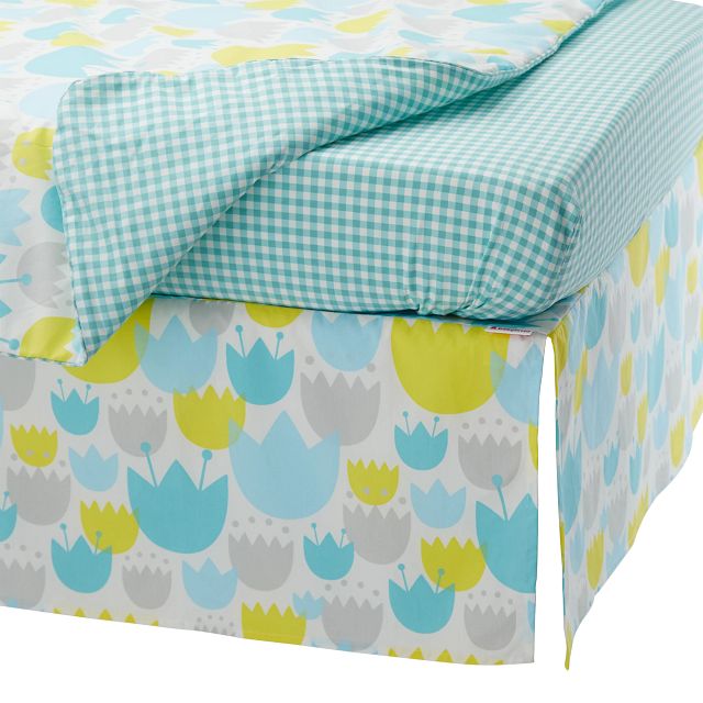 Tulip Light Blue 5 Piece Crib Bedding Set (1)