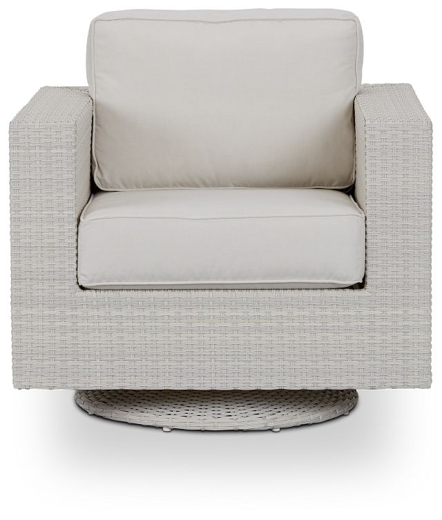 Biscayne White Swivel Chair | Outdoor - Chairs | City Furniture