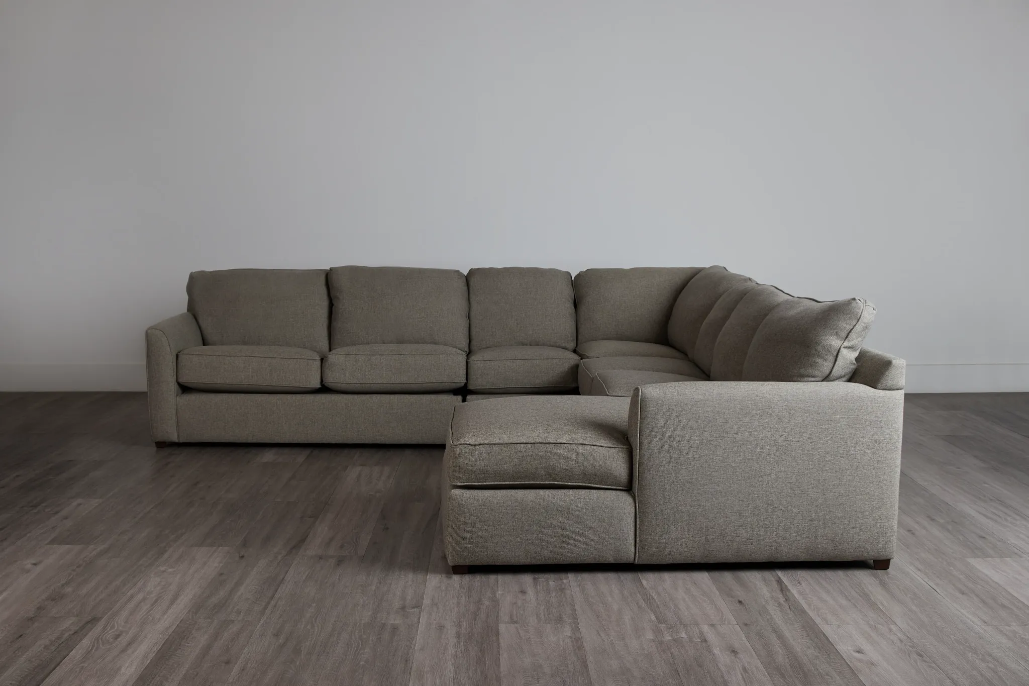 Asheville Brown Fabric Right Chaise Memory Foam Sleeper Sectional