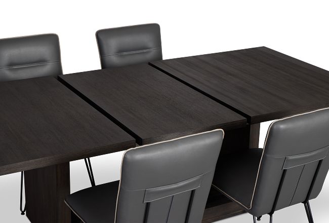 Madden Dark Gray Table & 4 Upholstered Chairs