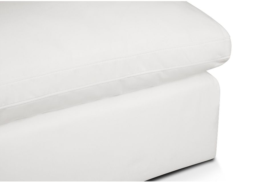 Nixon White Fabric Armless Chair