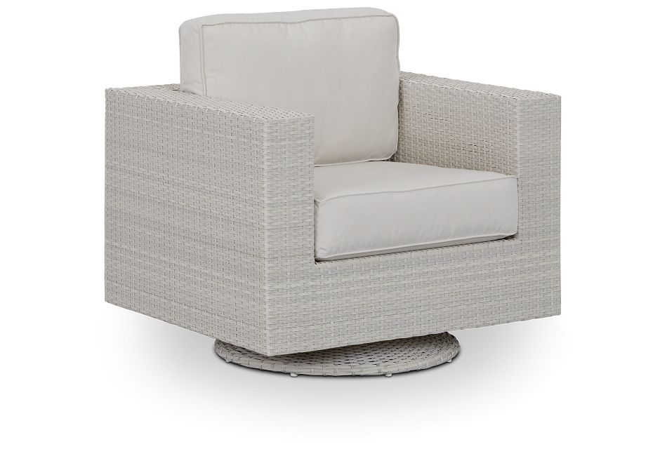 Biscayne White Swivel Chair