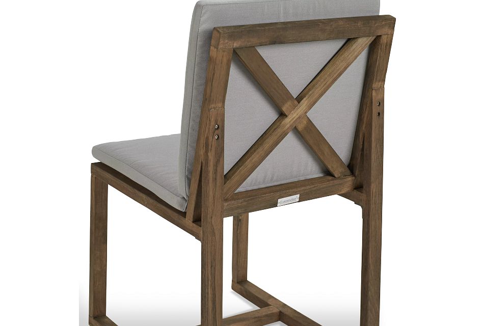 Linear Teak Dk Gray Side Chair