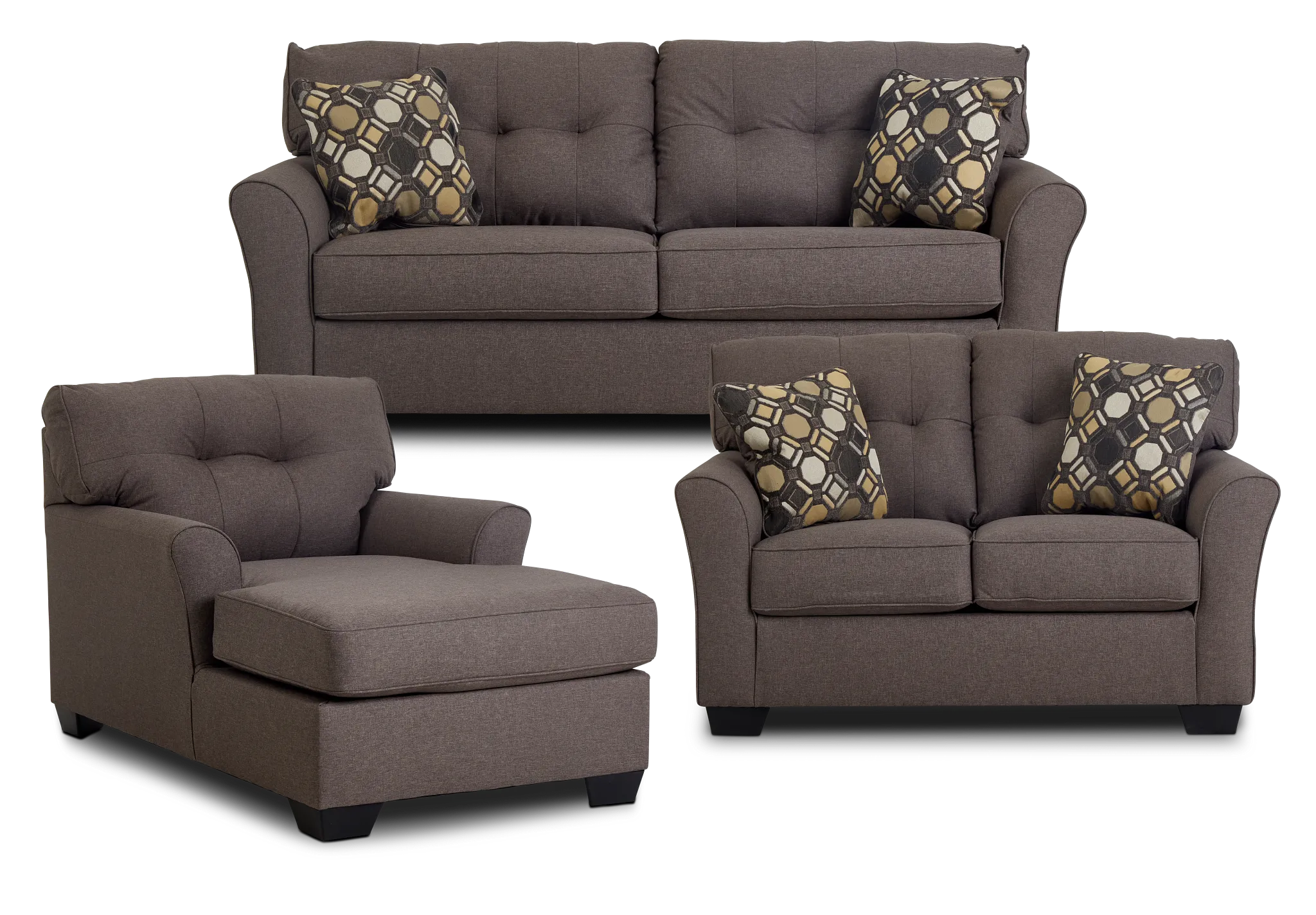 Laryn Dark Gray Micro Living Room